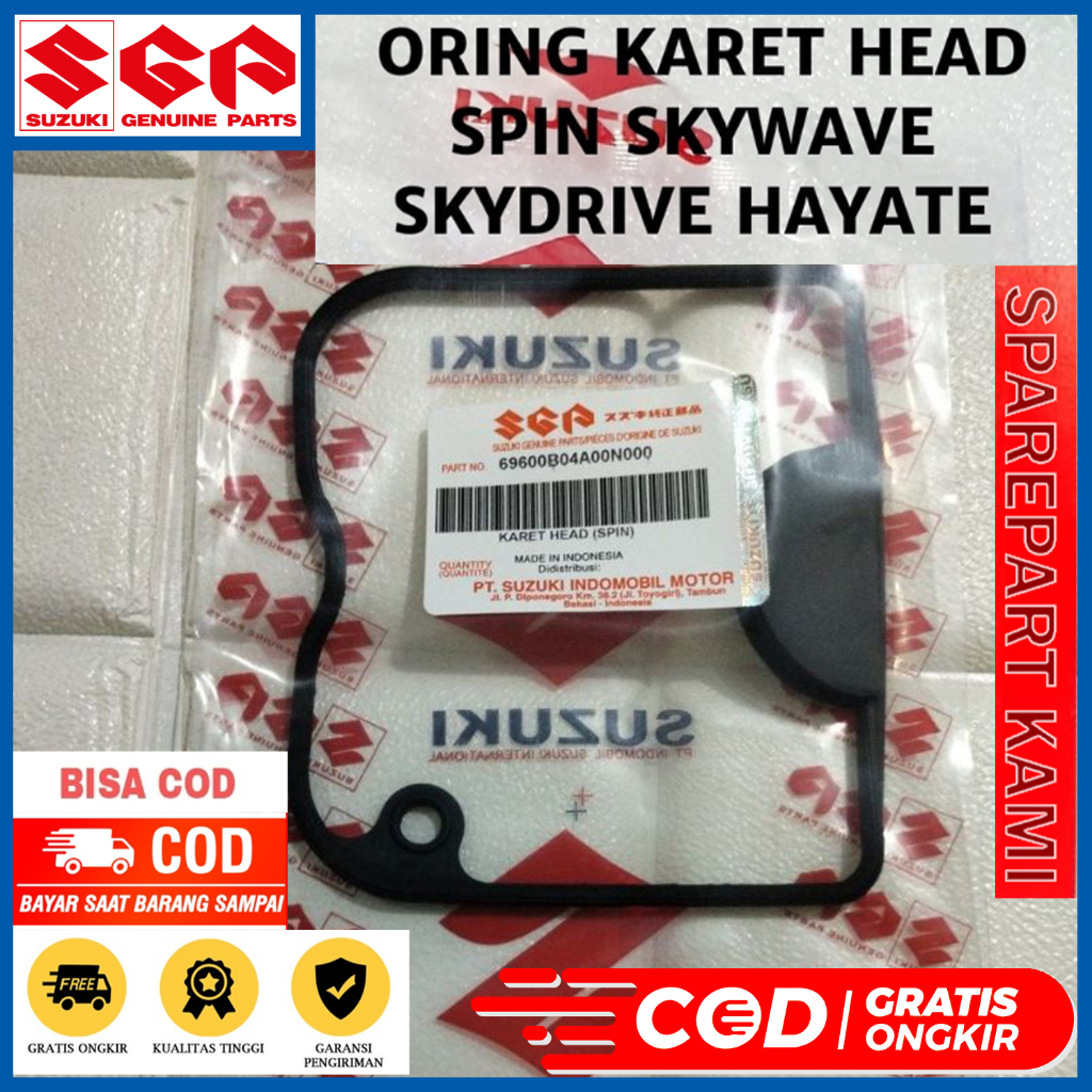 Jual KARET HEAD GASKET HEAD COVER SPIN 125 SKYDRIVE SKYWAVE HAYATE SUZUKI SGP ORIGINAL | Shopee ...