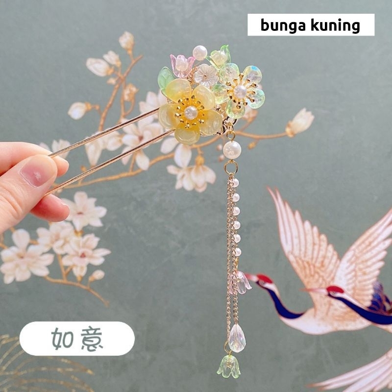 Jual Tusuk Konde Bunga Imlek Cina Sanggul Rambut Hair Pin Bunga ...