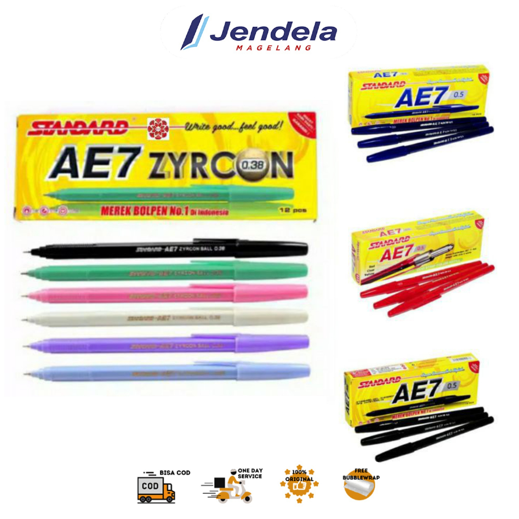Jual Pulpen Standard Bolpoin Standard AE7 Satuan | Shopee Indonesia