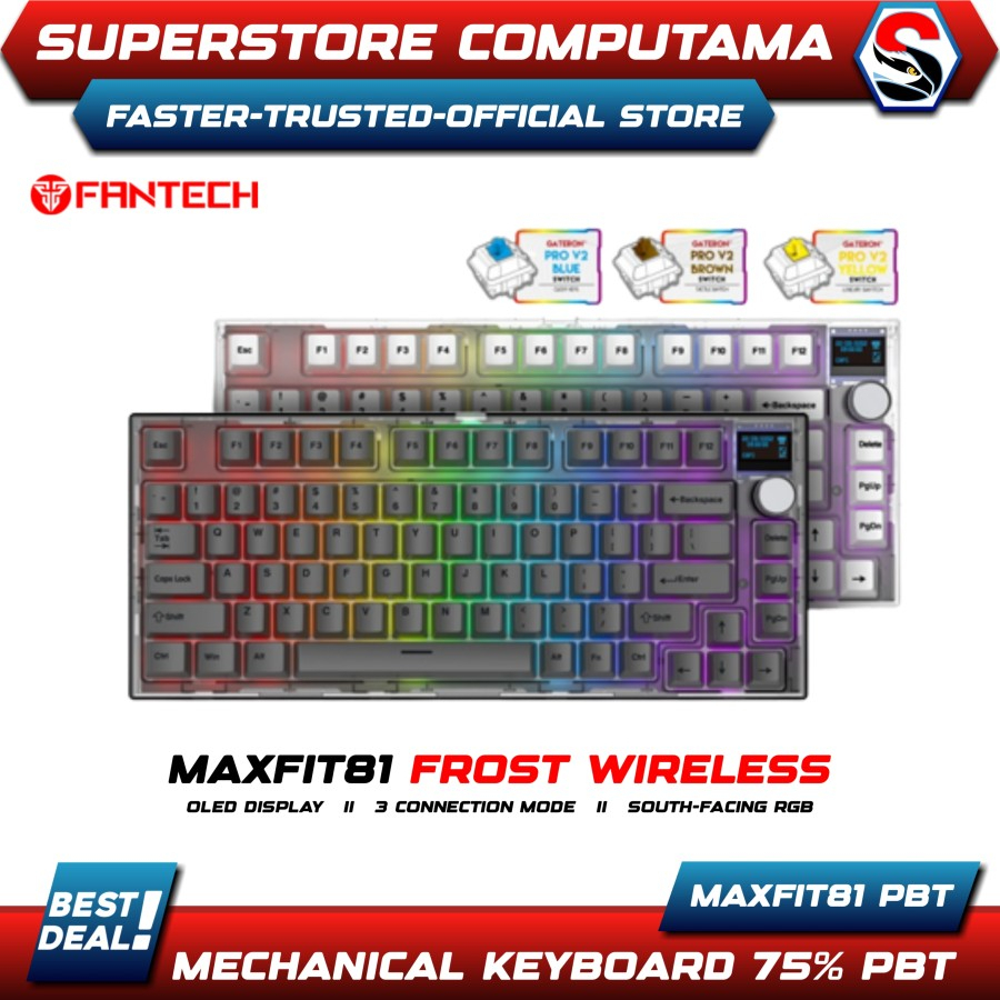 Jual Fantech MAXFIT81 Wireless Bluetooth 75% Mechanical Keyboard Gaming ...