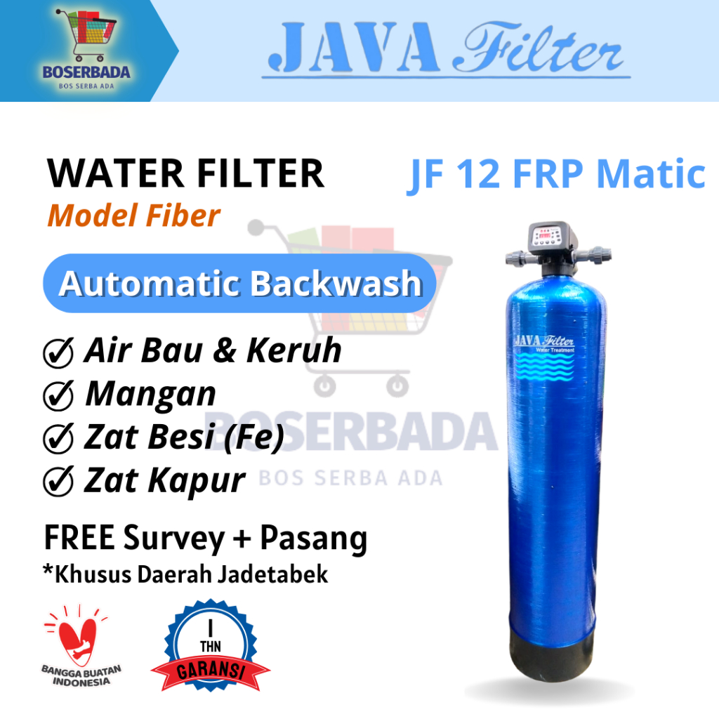Jual JAVA FILTER - JF12 FRP Matic Water Filter Air Tabung Fiber - Otomatis | Shopee Indonesia
