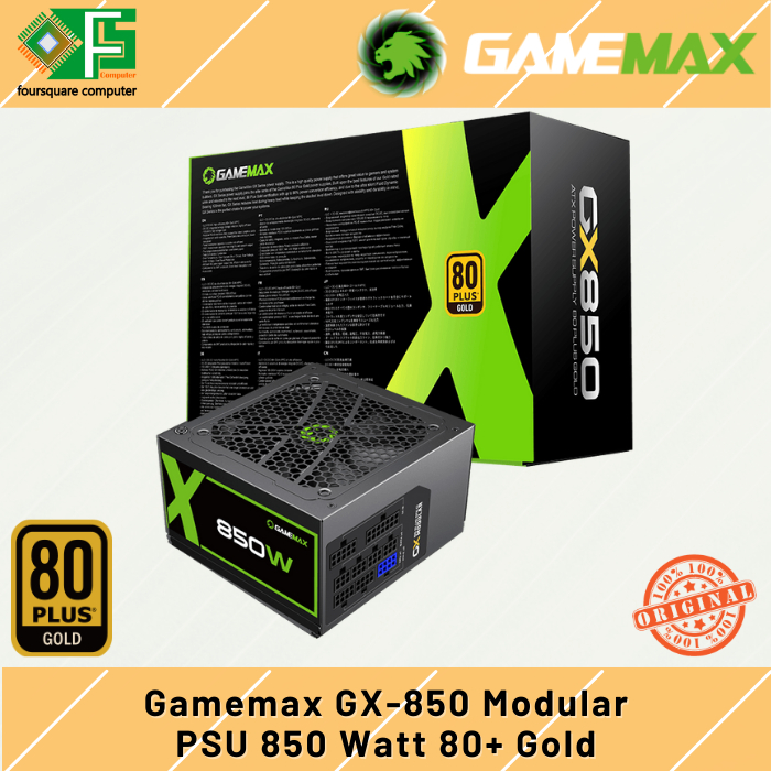 Jual PSU 850 Watt 80+ Gold Gamemax GX-850 Modular | Power Supply 850W ...