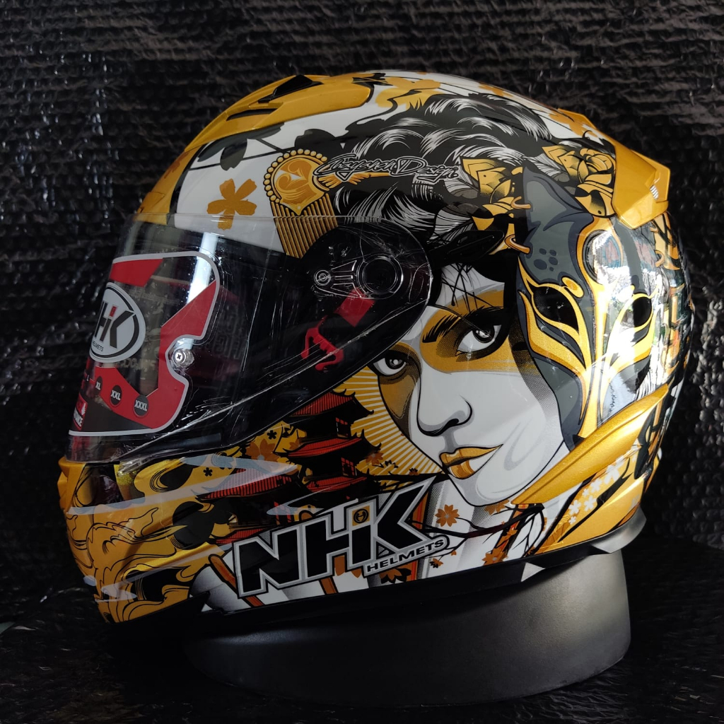 Jual HELM NHK RX9 GEISHA BLACK GOLD FULL FACE NHK DOUBLE VISOR | Shopee ...