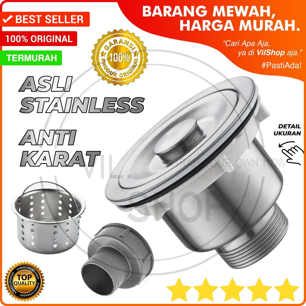 Jual SARINGAN BAK CUCI PIRING WASTAFEL DAPUR STAINLESS STEEL ASLI ANTI ...
