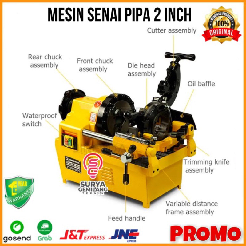 Jual MESIN SENAI PIPA LISTRIK 1/2" - 4" Pipe Thread Maker Machine 4 ...