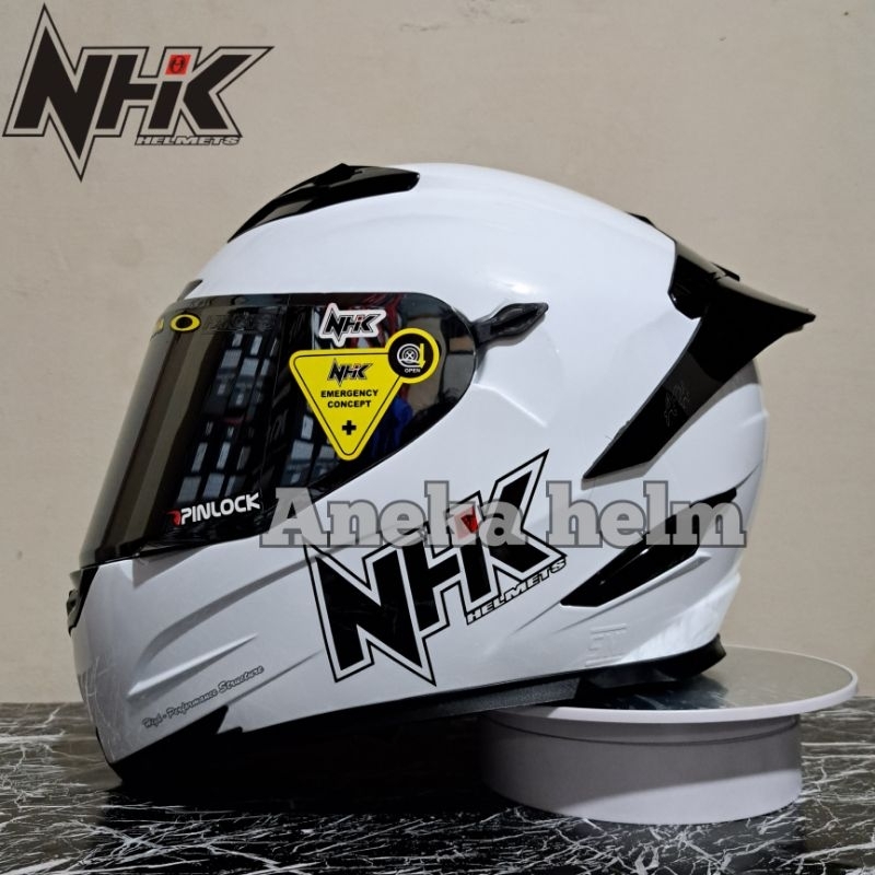 Jual paket ganteng nhk rx9 putih visor iridium/helm full face double ...