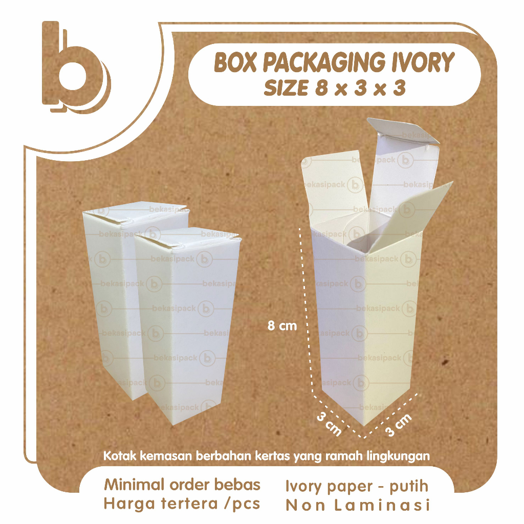 Jual Box Packaging Ivory Natural 8x3x3 I BPIN00408 | Shopee Indonesia