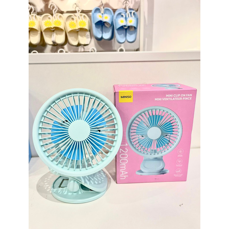 Jual MINISO MINI CLIP ON FAN KIPAS ANGIN 1200mAh | Shopee Indonesia