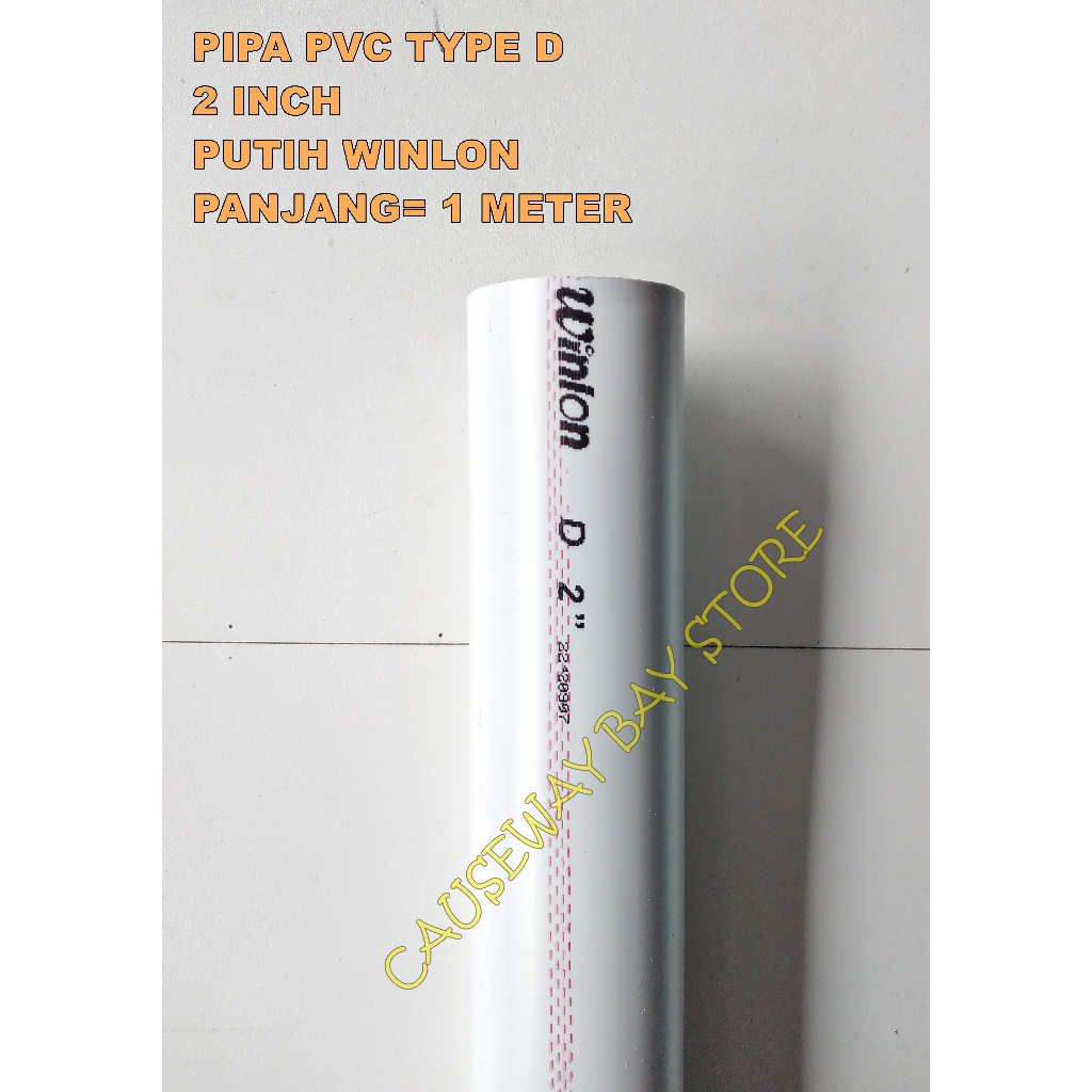 Jual PIPA PVC 2 INCH PANJANG 1 METER PUTIH WINLON | Shopee Indonesia