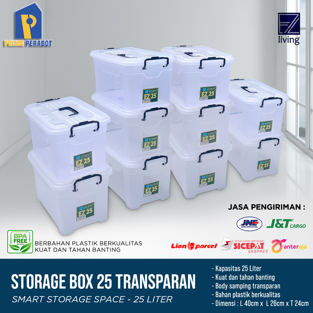 Jual Storage Container Box 25 Liter Boks Penyimpanan Paket 10 Pcs Cargo ...