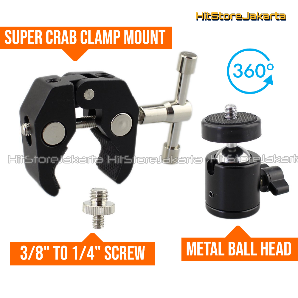 Jual Super Clamp for Magic Arm Camera Crab Clamp Ball Head DSLR C Clamp ...