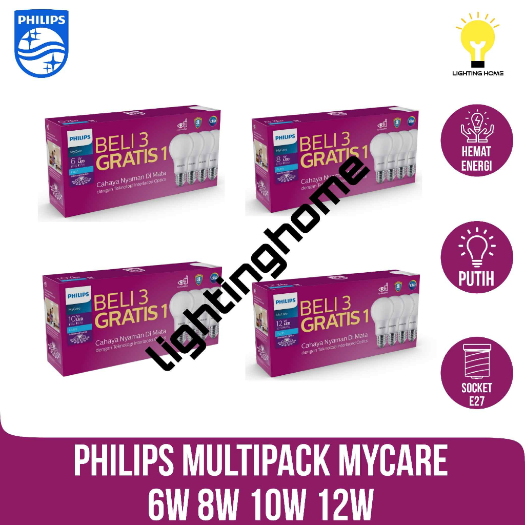 Jual Philips Multipack MyCare LedBulb 6W 8W 10W 12W Putih 6500k ... Jual Philips Multipack MyCare LedBulb 6W 8W 10W 12W Putih 6500k ...