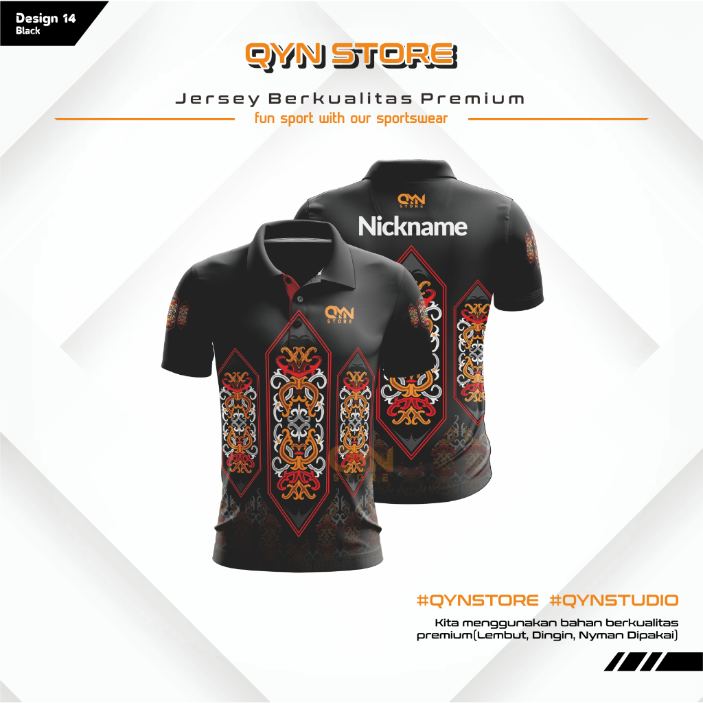 Jual Kaos Jersey Dri-Fit Premium Batik Kalimantan, Kaos Kalimantan ...