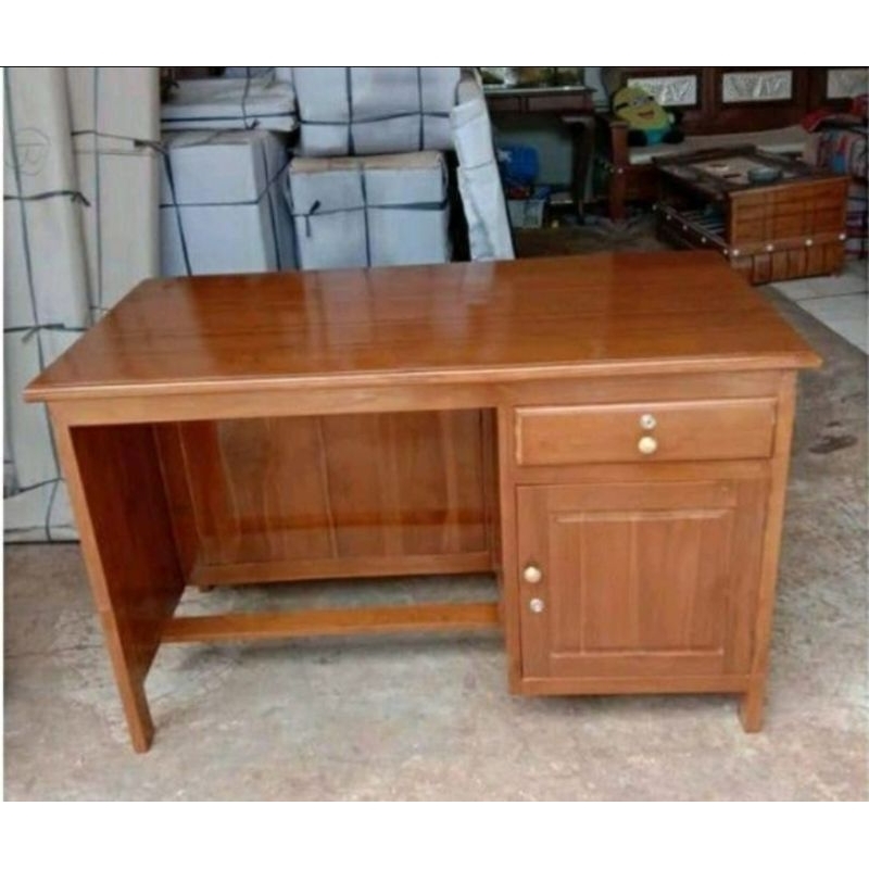 Jual Meja kerja meja kantor meja belajar kayu jati minimalis finishing ...