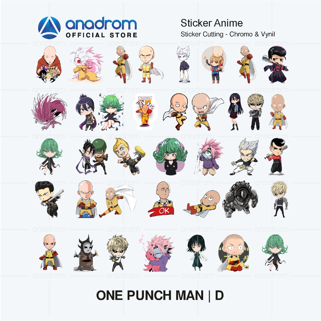 Jual Sticker Anime One Punch Man | Sticker Chibi One Punch Man ...
