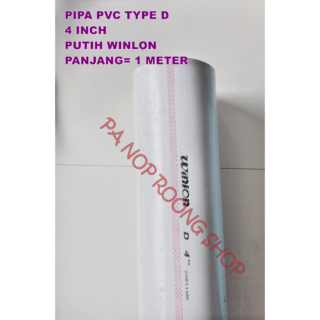 Jual PIPA PVC 4 INCH PANJANG 1 METER PUTIH WINLON | Shopee Indonesia