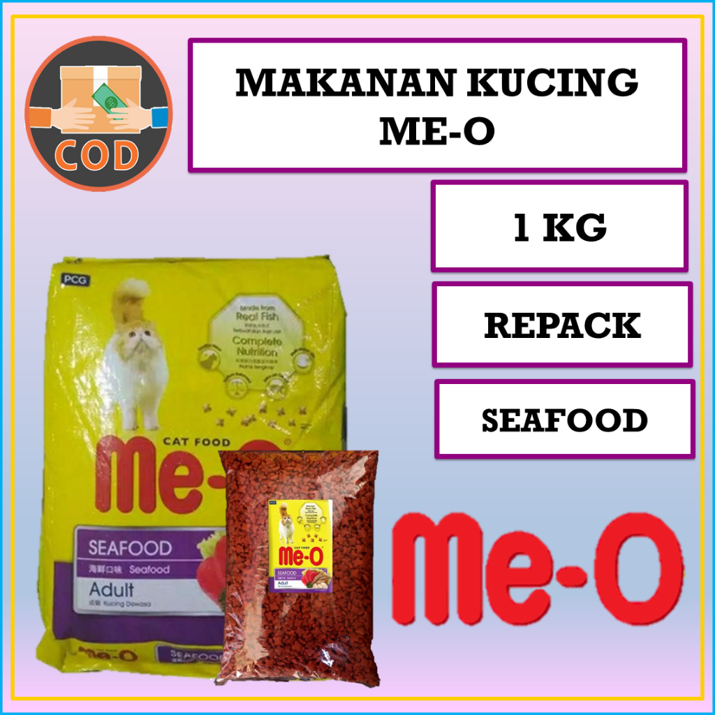 Jual Meo Seafood Kering 1kg Makanan Kucing Meo seafood Kemasan 1kg ...
