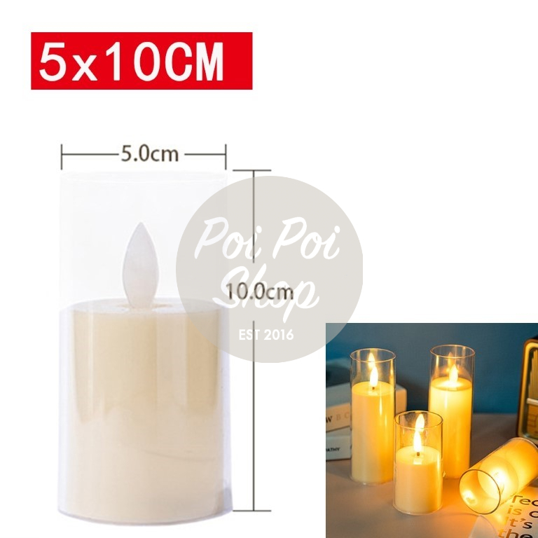 Jual Lilin LED Premium Akrilik Aesthetic Candle Smokeless Natal Lampu ...