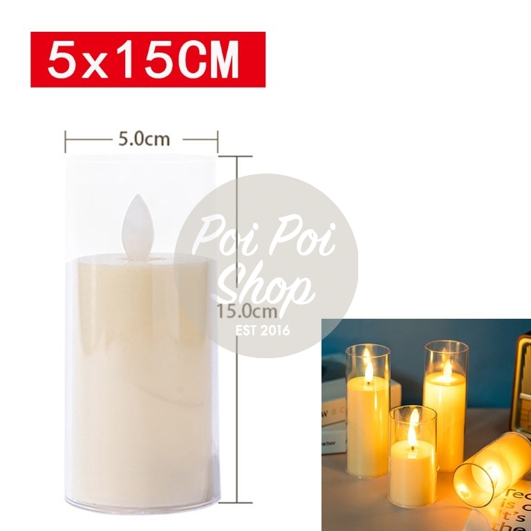 Jual Lilin LED Premium Akrilik Aesthetic Candle Smokeless Natal Lampu ...