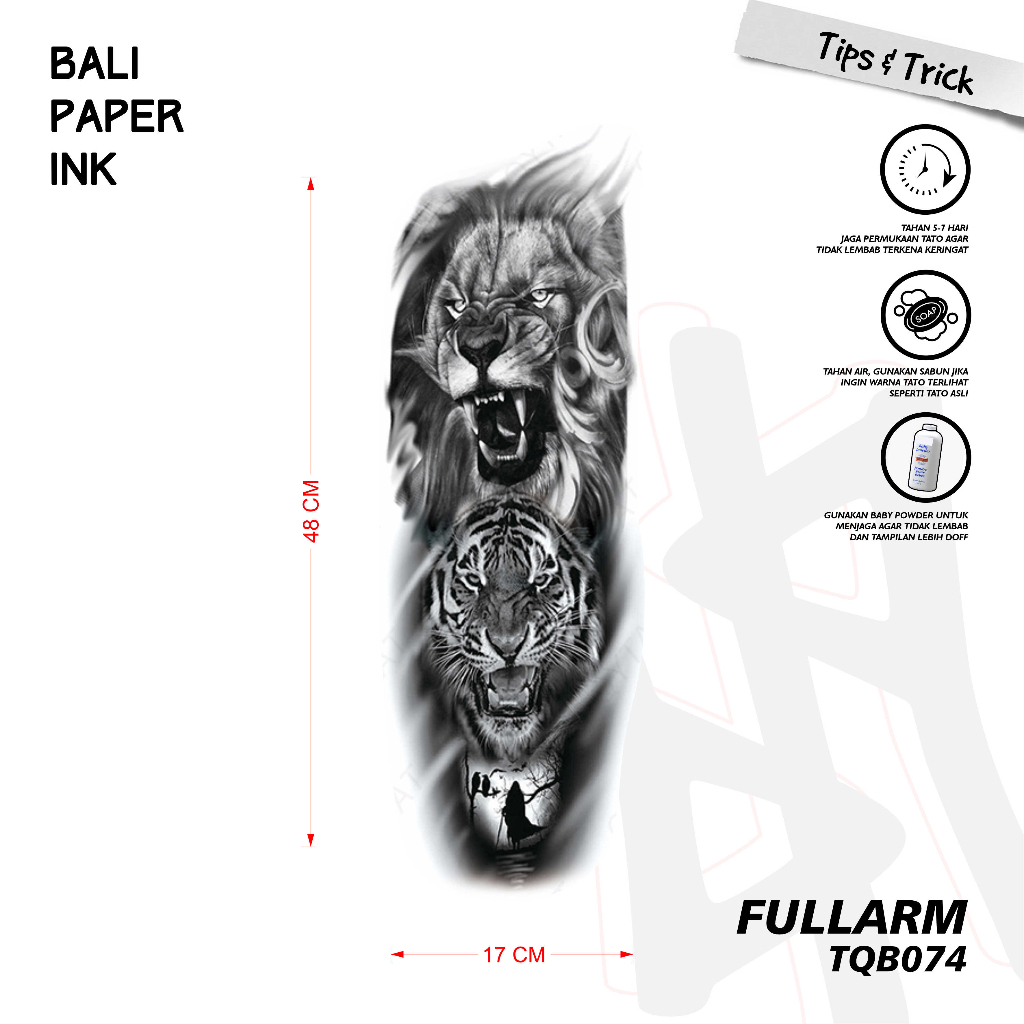 Jual Bali Paper Ink TQB074 Singa Tatto Temporary Basic Tato Temporer ...