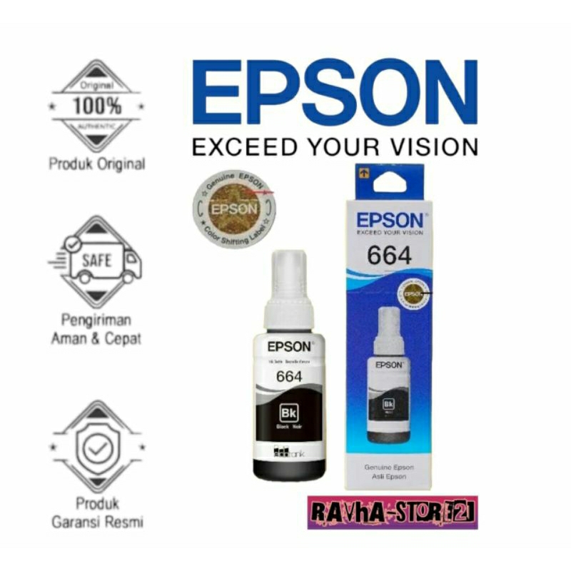 Jual Tinta Epson 664 Varian Black Cyan Yellow Magenta | Shopee Indonesia