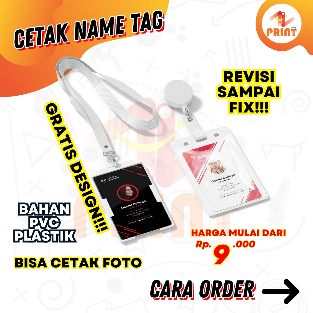 Jual CETAK NAME TAG MURAH | GRATIS DESIGN | BISA CETAK FOTO | BAHAN PVC ...