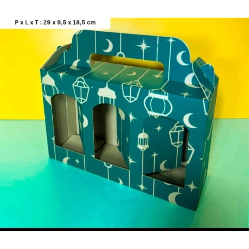 Jual eflute box lebaran 3 jar 1000ml box lebaran cookies box kue ...