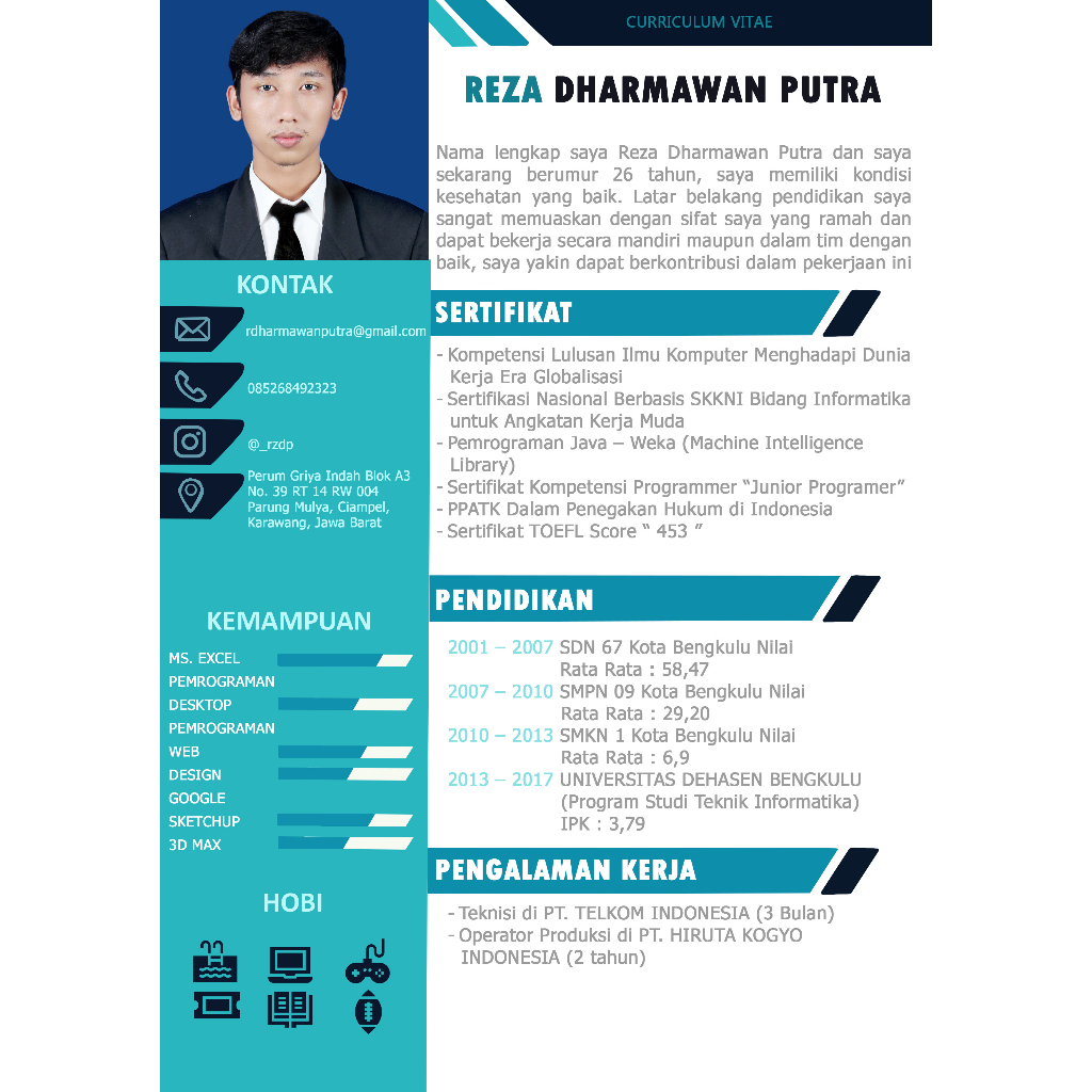 Jual Desain CV / Desain Curriculum Vitae / Daftar Riwayat Hidup / Surat ...