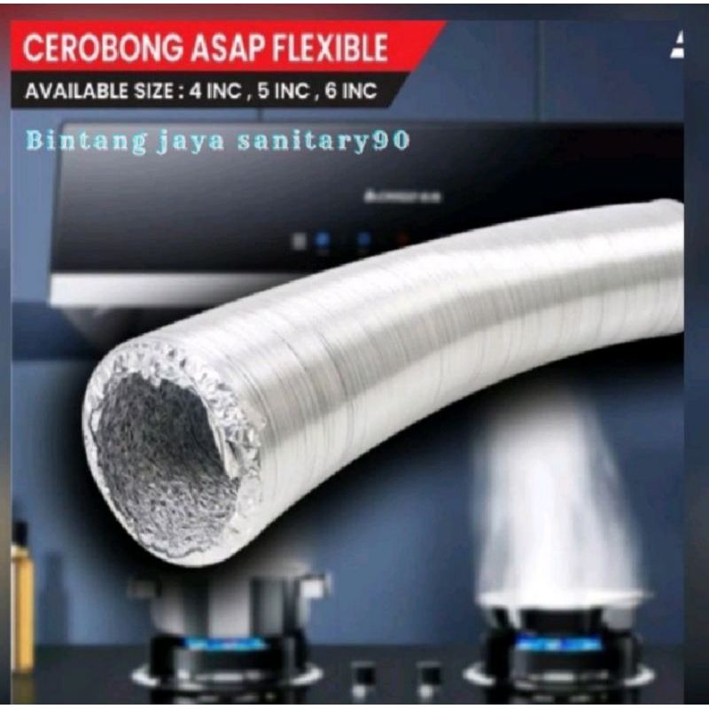 Jual Cerobong asap exhaust 5 inchi/pembuangan cooker hood asap 5 inchi ...