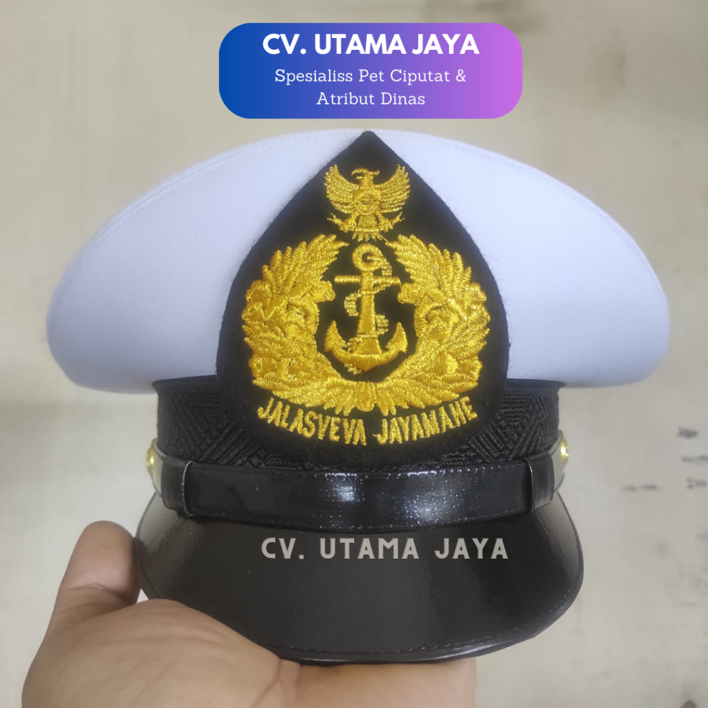 Jual Topi Pet Bintara Tamtama TNI AL Angkatan Laut PDU PDH Utama Jaya ...