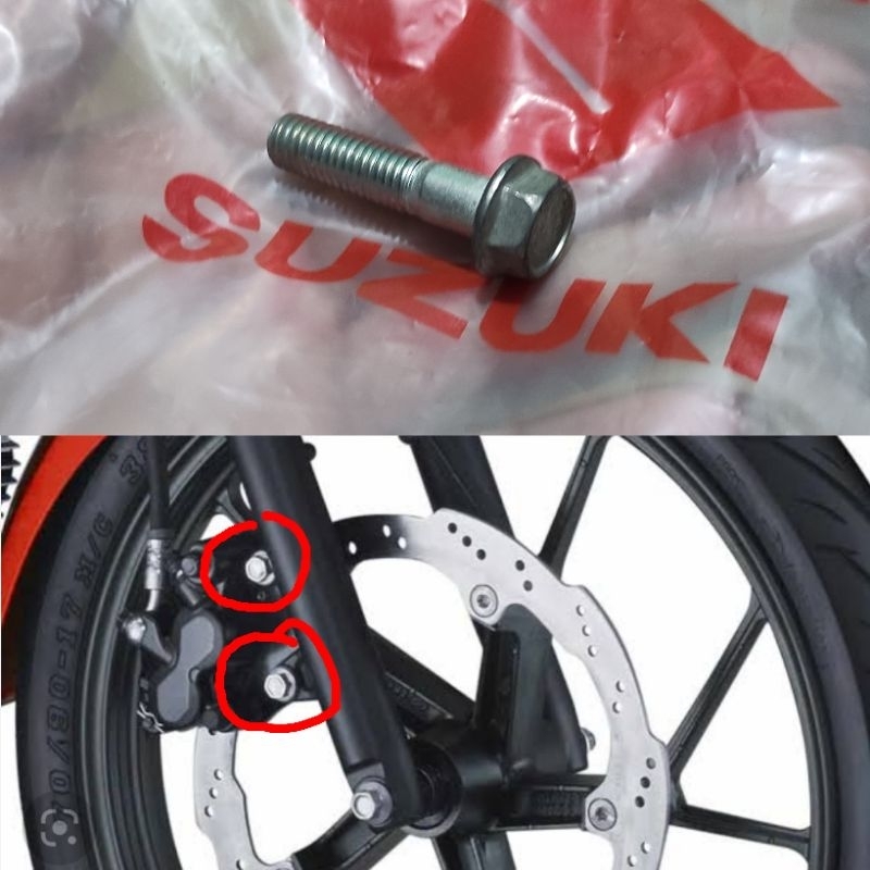 Jual baut kaliper cakram depan screw bolt caliper suzuki shogun 125 smash satria fu karbu ...