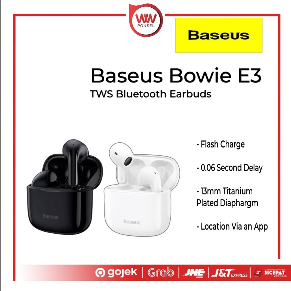 Jual Baseus TWS Headset Bluetooth Bowie E3 Earphone Wireless Original ...