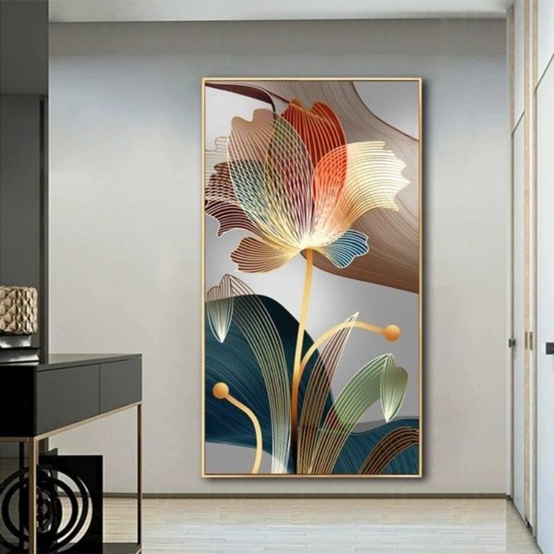 Jual Lukisan Bunga modern hiasan dinding ruang tamu 120 x 70 cm plus ...