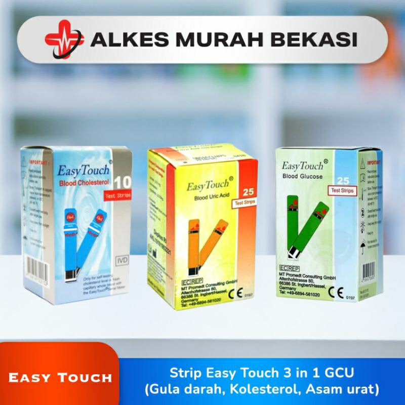 Jual EASY TOUCH Strip gula darah asam urat cholesterol / refill Easy ...