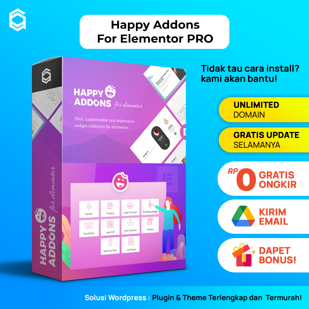 Jual Happy Addons For Elementor PRO Plugin Wordpress Lifetime Unlimited Domain | Shopee Indonesia