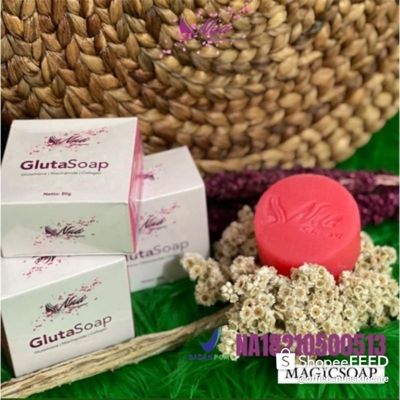 Jual GLUTA SOAP NUA SKINCARE WHITENING SOAP UNTUK SEMUA JENIS KULIT DAN ...
