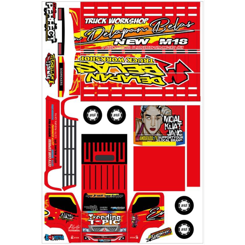 Jual Pola stiker miniatur truk oleng panjang 30cm | Shopee Indonesia