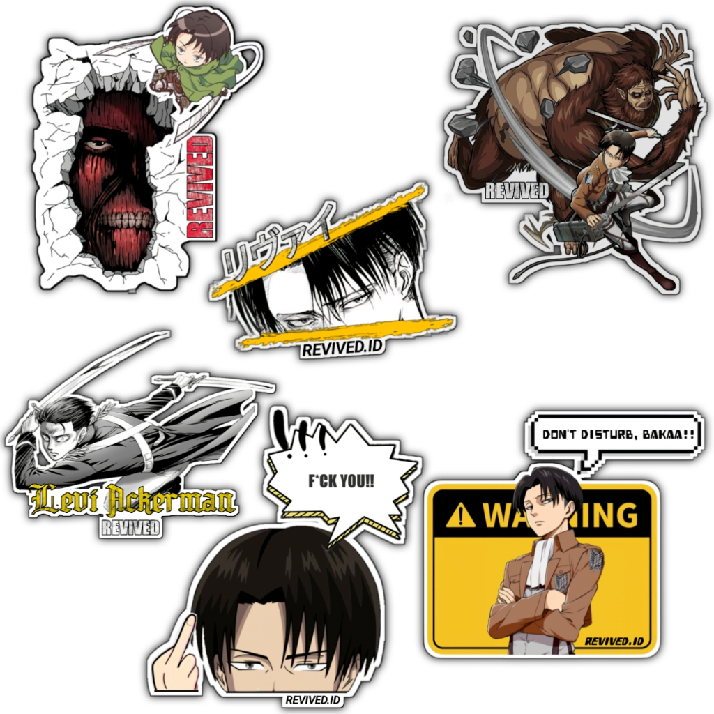 Jual STICKER/STIKER PACK VINYL ANIME ATTACK ON TITAN LEVI ACKERMAN ...
