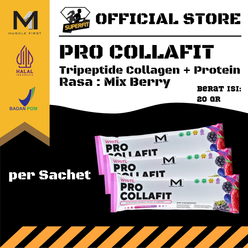 Jual Muscle First Pro Collafit 1 Saset - M1 Fit & Glow Minuman Kolagen ...