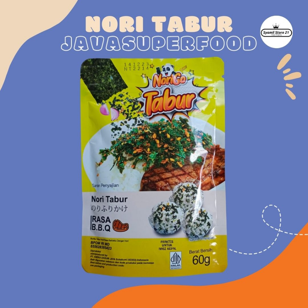 Jual Nori Tabur Rumput Laut Panggang 60g Halal Javasuperfood | Shopee ...