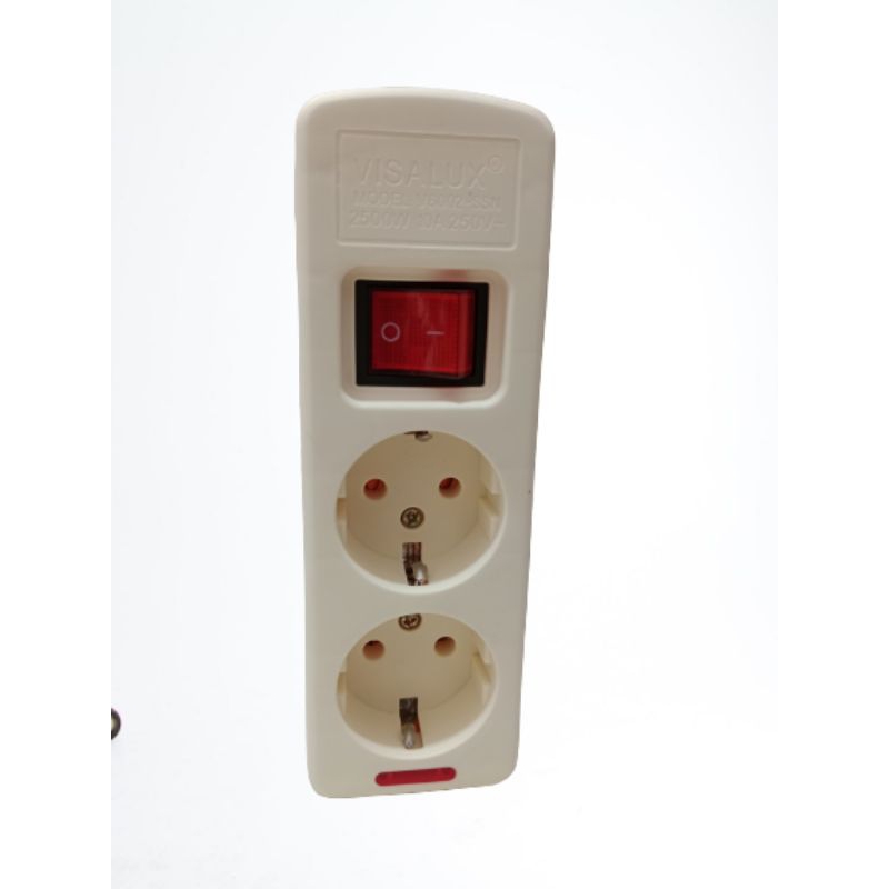 Jual Stop Kontak Visalux V6002-SSN Dengan Tombol Switch 2 Lubang Arde ...