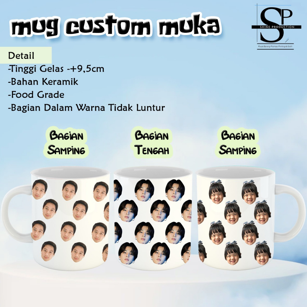 Jual Gelas Mug Custom Muka Wajah Custom Gambar | Shopee Indonesia