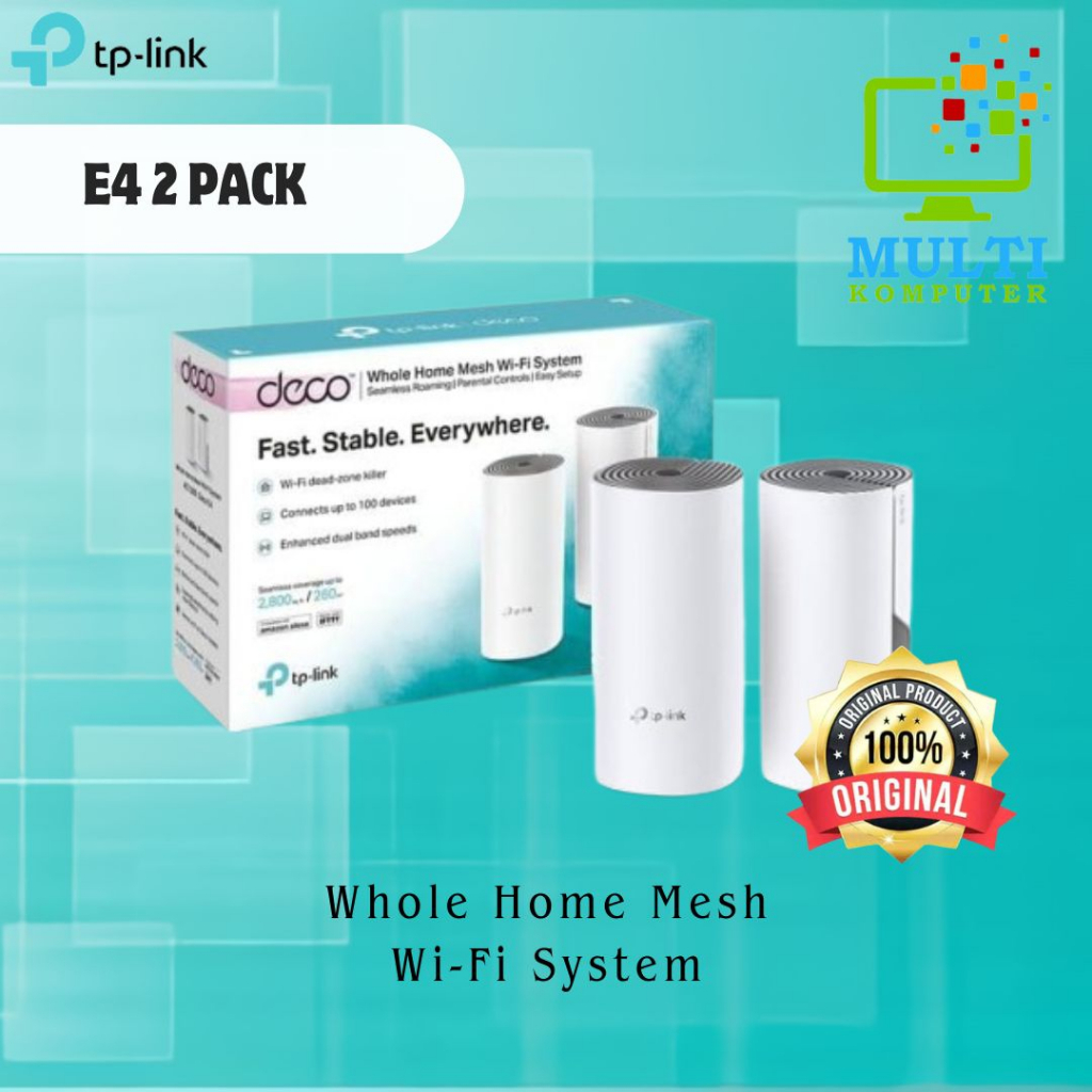 Jual TP-LINK Deco E4 ( 2-Pack ) AC1200 Whole-Home Mesh Wi-Fi System isi ...