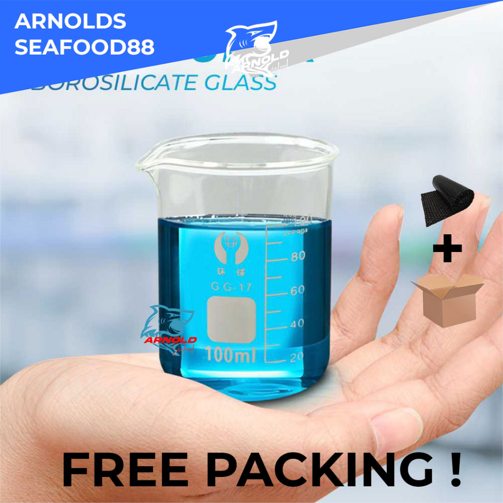 Jual Gelas Takar Kaca Lab Kimia Borosilicate Glass / Gelas Ukur - 100ml ...