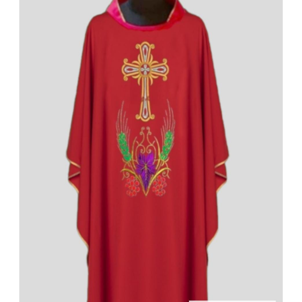 Jual Jubah Imam Katolik/Kasula Pastor/Kasula Merah Putih Ungu Hijau ...