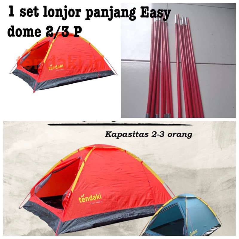 Jual set frame rangka tenda tendaki easy dome 2/3 person rangka tenda ...