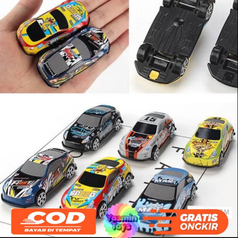 Jual mainan mobil balap besi pull back bahan plat besi | Shopee Indonesia