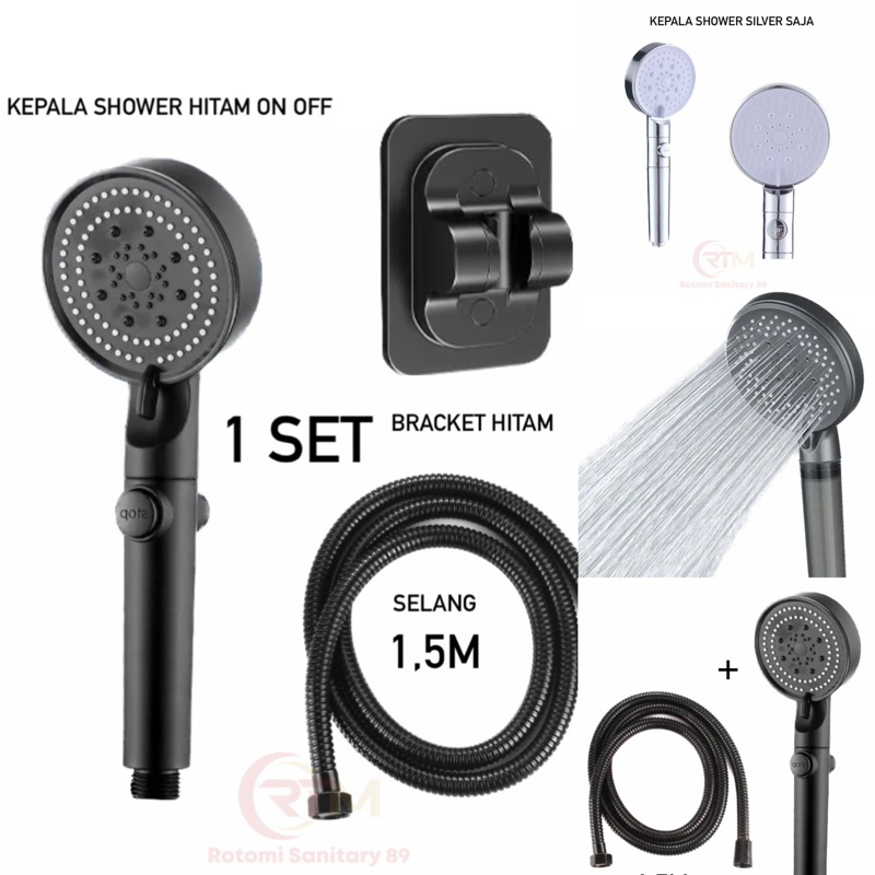 Jual Kepala Shower Mandi Hitam Premium | Shopee Indonesia