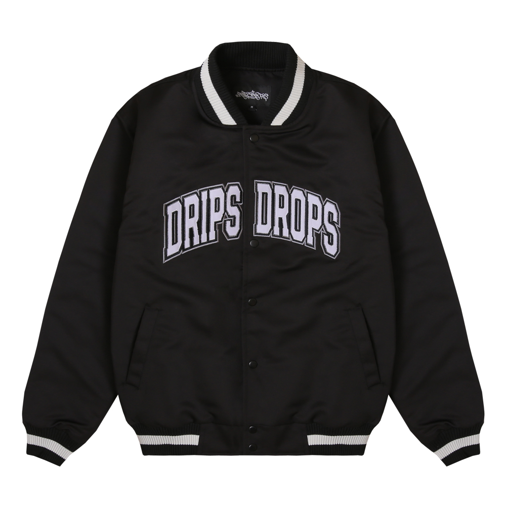 Jual Dripsndrops Jacket Varsity Black Machine Black | Shopee Indonesia