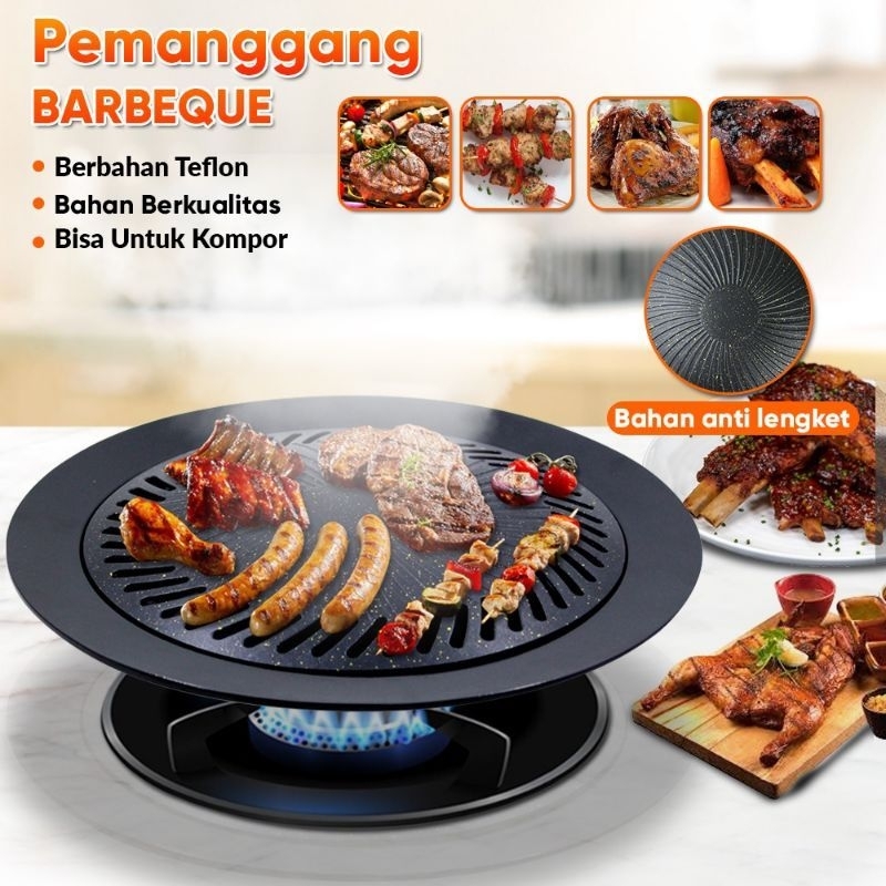 Jual Pemanggang Bulat 32CM BBQ Ultra Grill Pan Plate Smokeless Portable ...